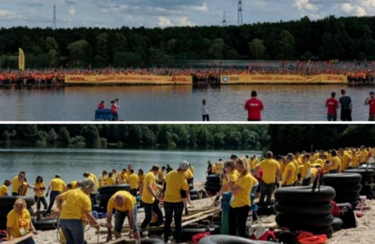 FOTO Impresionant! 956 de oameni s-au adunat pe o singură plută, pe apă